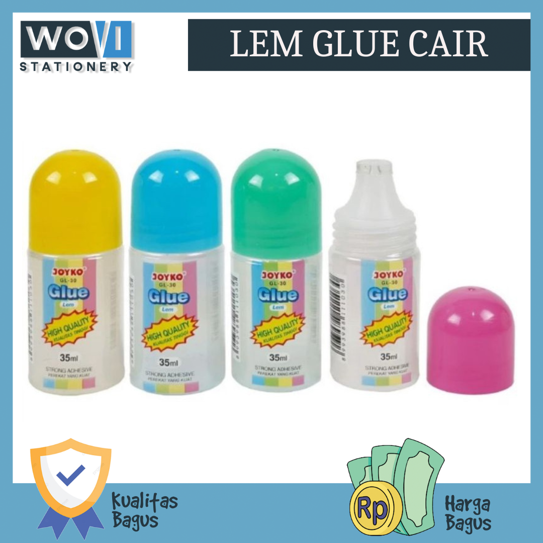 [PCS] Lem Cair GL-30 35ml Joyko / Lem Kertas GL-30 Joyko / Liquid Glue ...