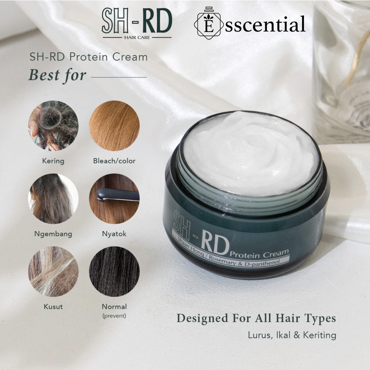 SHRD Hair Protein Cream 10ml, 50ml, 80ml Moisturizer & Vitamin Rambut ...