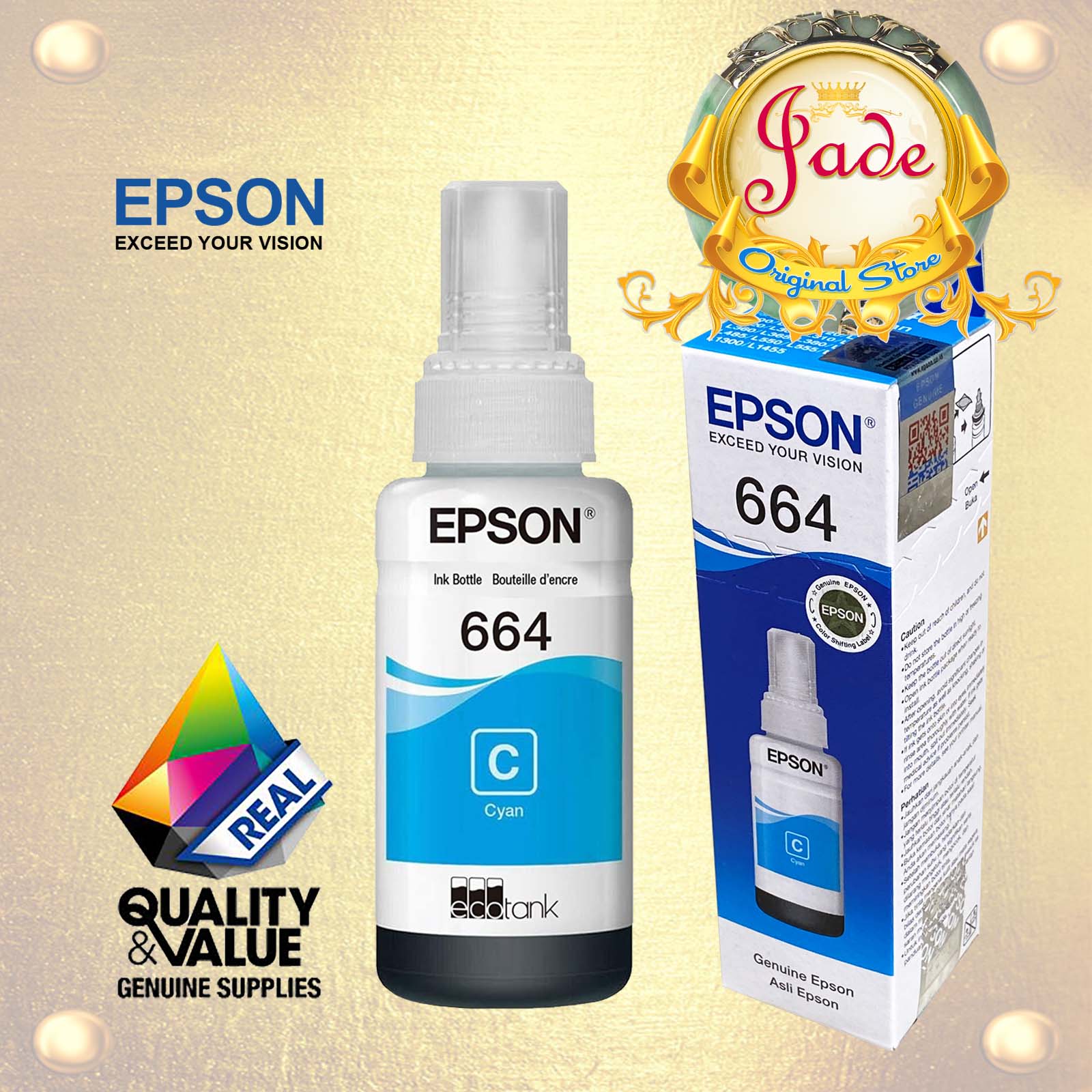 Tinta T664 Epson 664 6641 6642 6643 6644 Black Cyan Magenta Yellow New Original Ready | Lazada ...