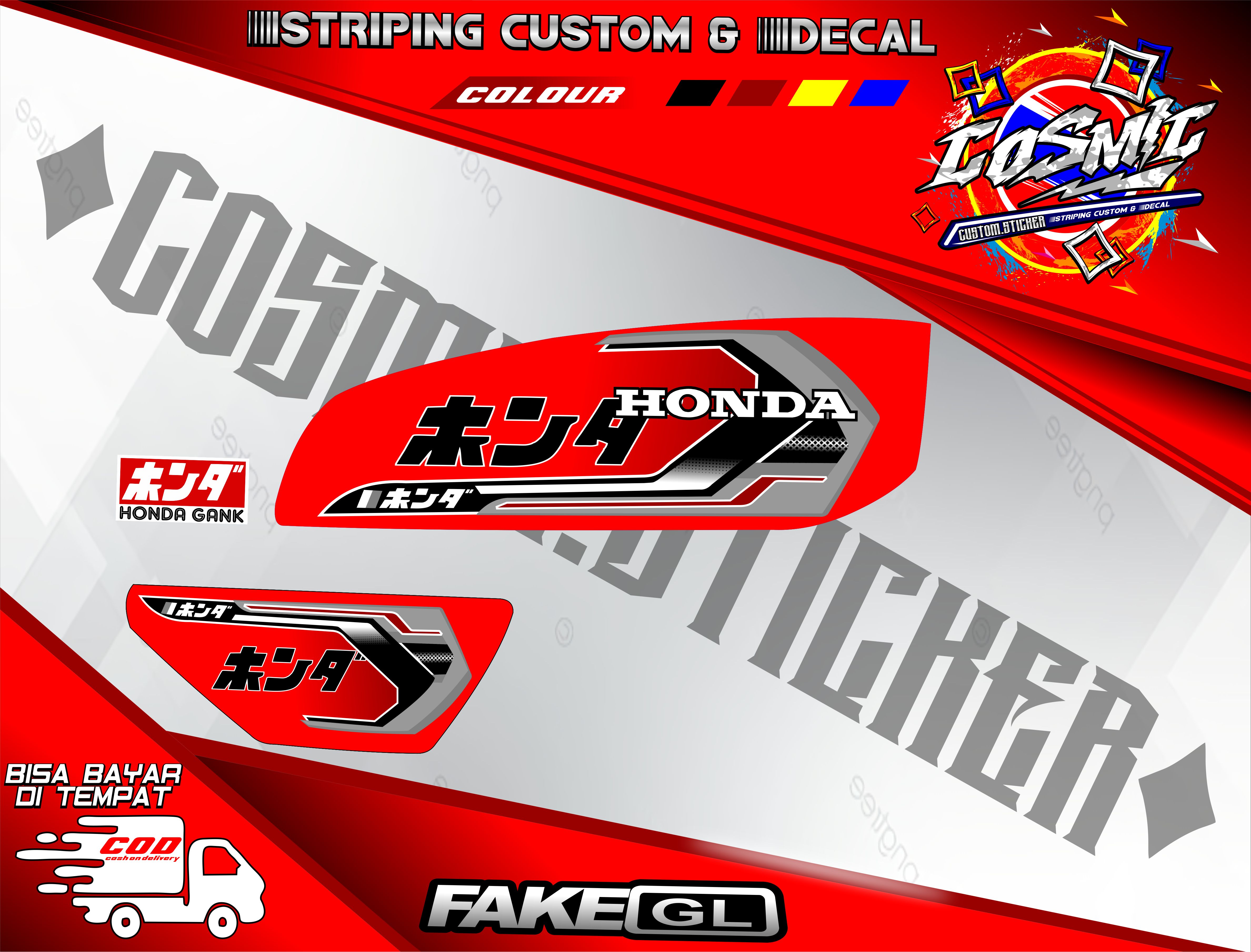 STRIPING GL 100 LIS HONDA GANK STICKER GL HEREX DECAL VARIASI MOTOR 05 ...