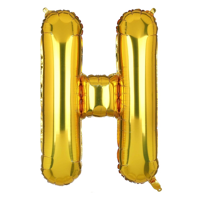 DBI Balon Foil Huruf Gold ± 40Cm Ballon Foil Abjad Alphabet Polos Balon ...