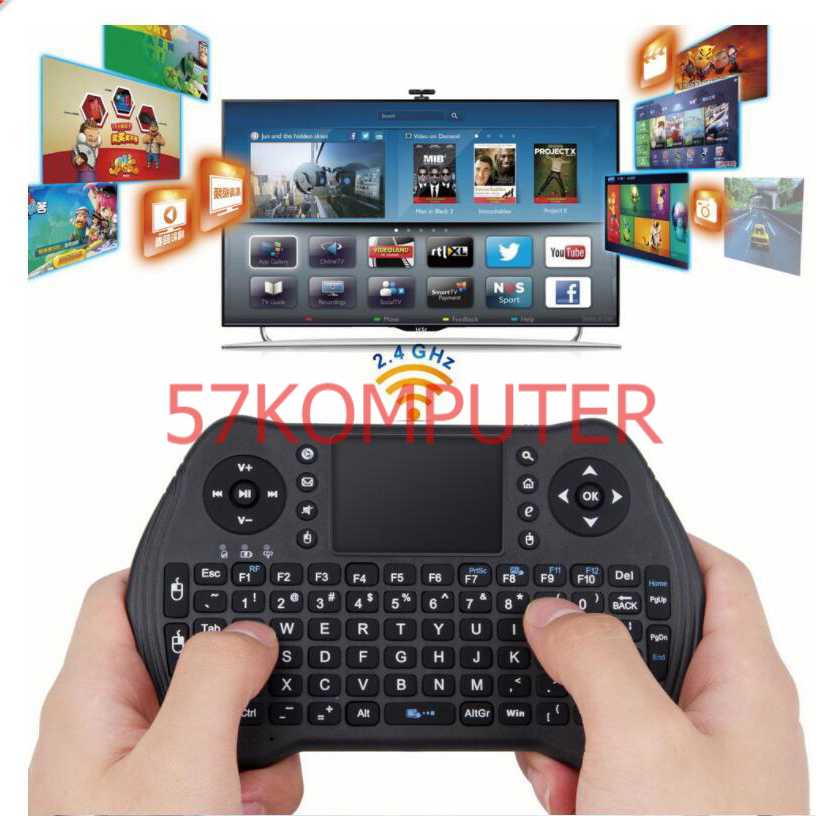 New Keyboard Wireless 2.4GHz with Touchpad - Untuk kontroler Smart TV ...