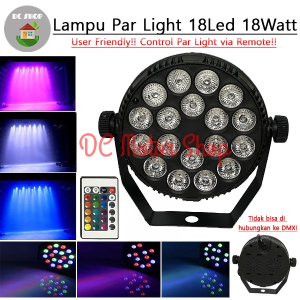 Par Light LED 18 RGB Mini Stage with Remote Lampu Panggung LED PAR 18W ...
