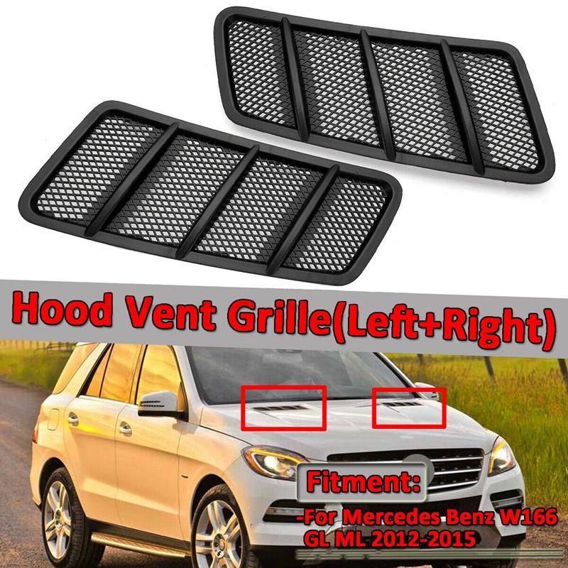 2X Side Hood Air Vent Grille Cover for Mercedes-Benz W166 ML GL Class ...