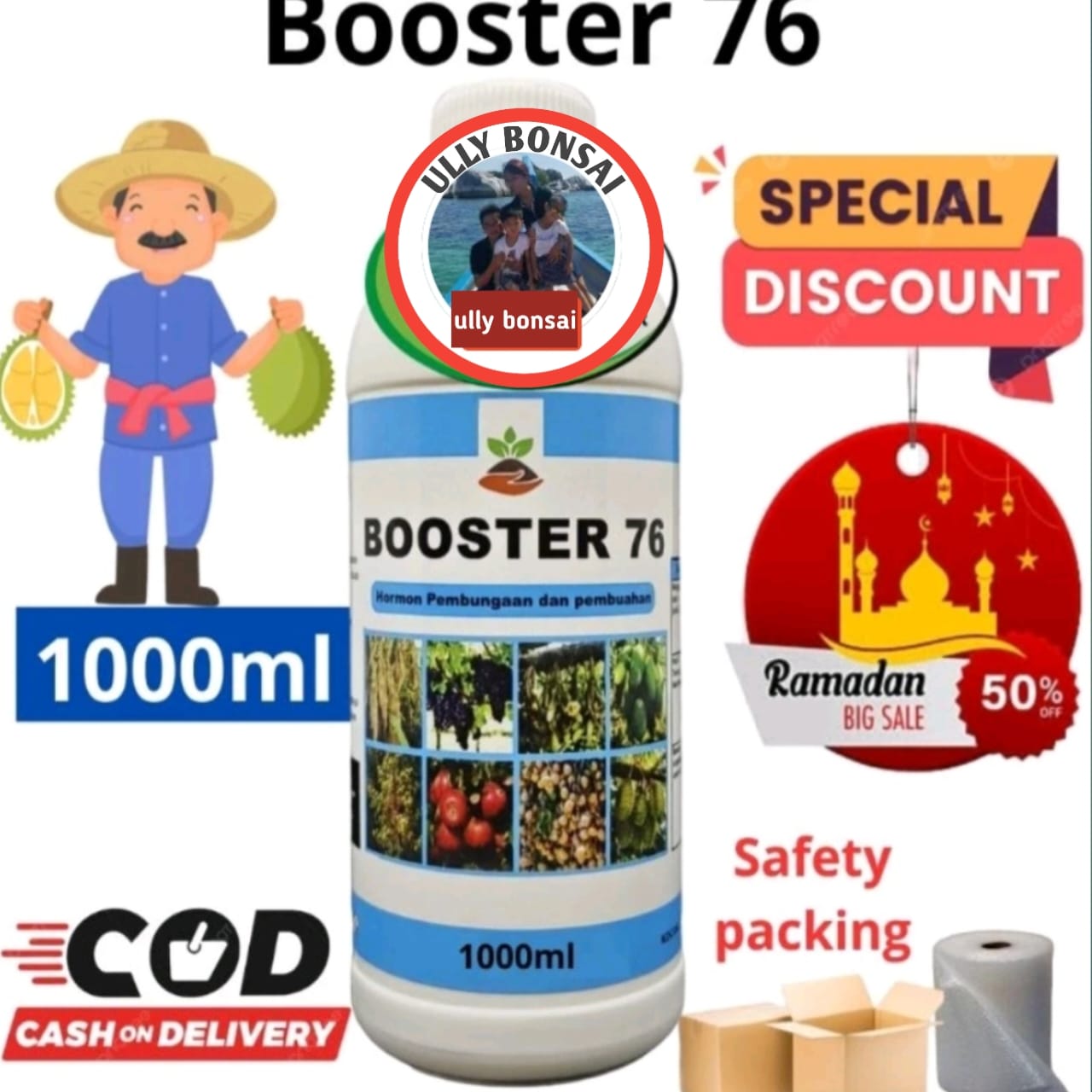 Pupuk booster 76 pelebat buah untuk semua jenis tanaman 1 liter ...