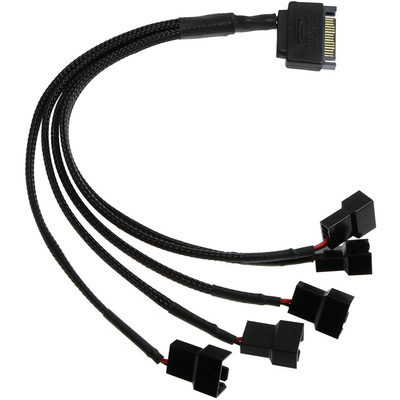 15-Pin SATA to 5 Fan Adapter Cable SATA to 3 Pin/4 Pin PMW PC Case Fan ...