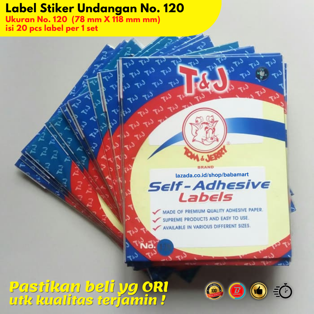 STIKER LABEL UNDANGAN TOM & JERRY NO. 120 ORIGINAL T & J TOM JERRY T&J ...