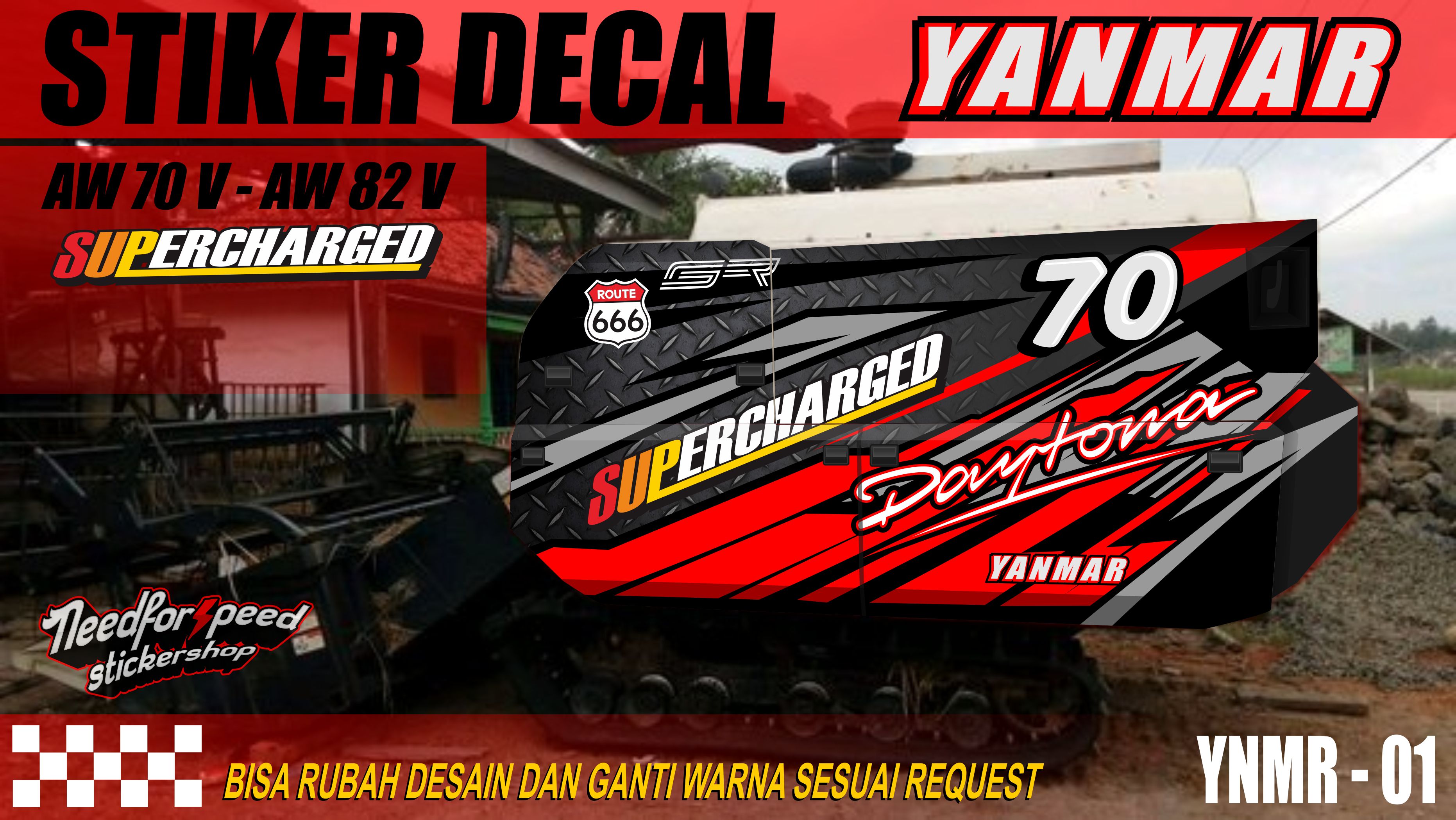 STICKER DECAL YANMAR AW 70 V / AW 80 V 850 COMBINE FULL BODY CUSTOM ...