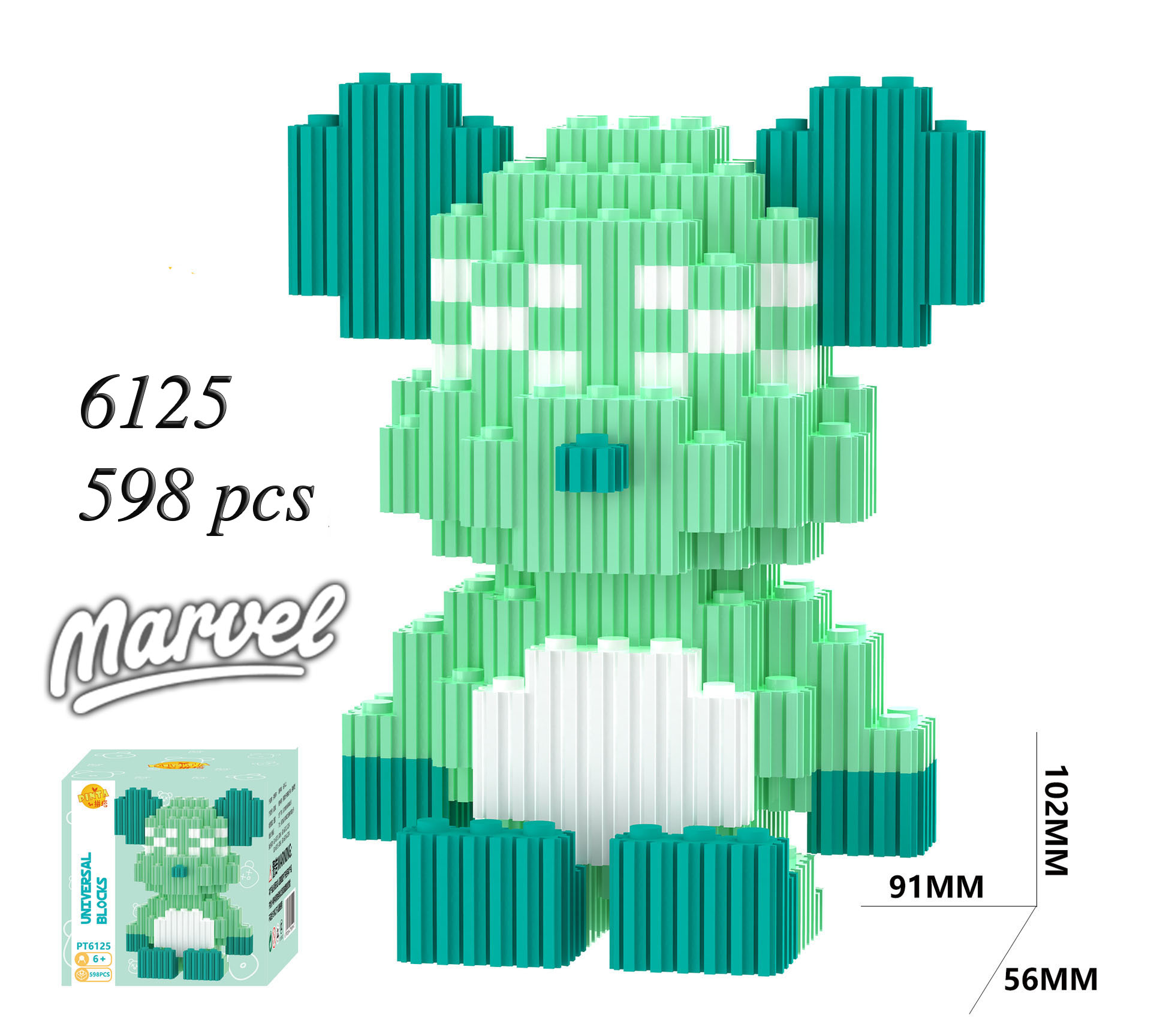 Nano Block Mini Bear brick Figure | Violent Bear | Bricks education ...