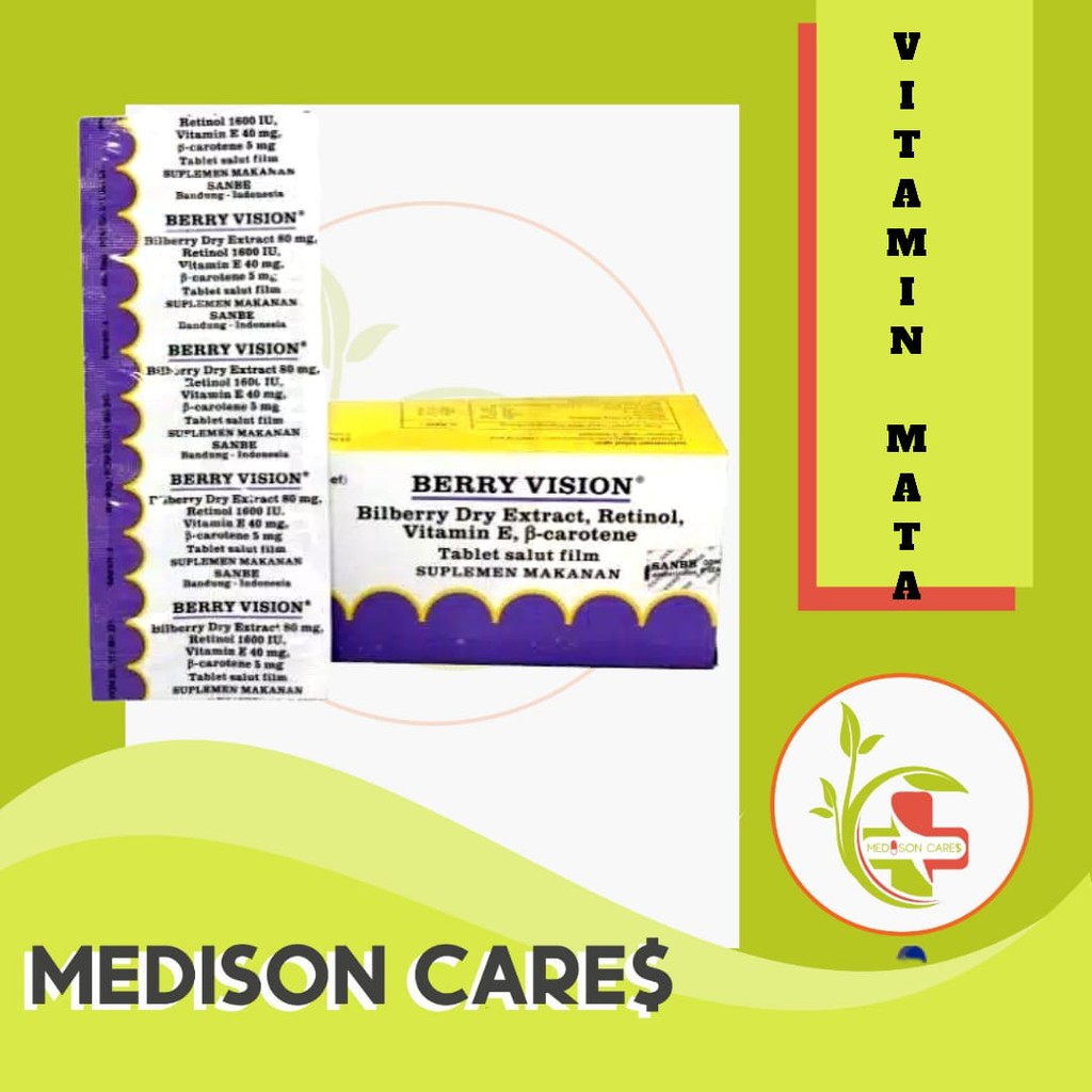 berry vision berryvision vitamin | per strip isi 10 | Lazada Indonesia