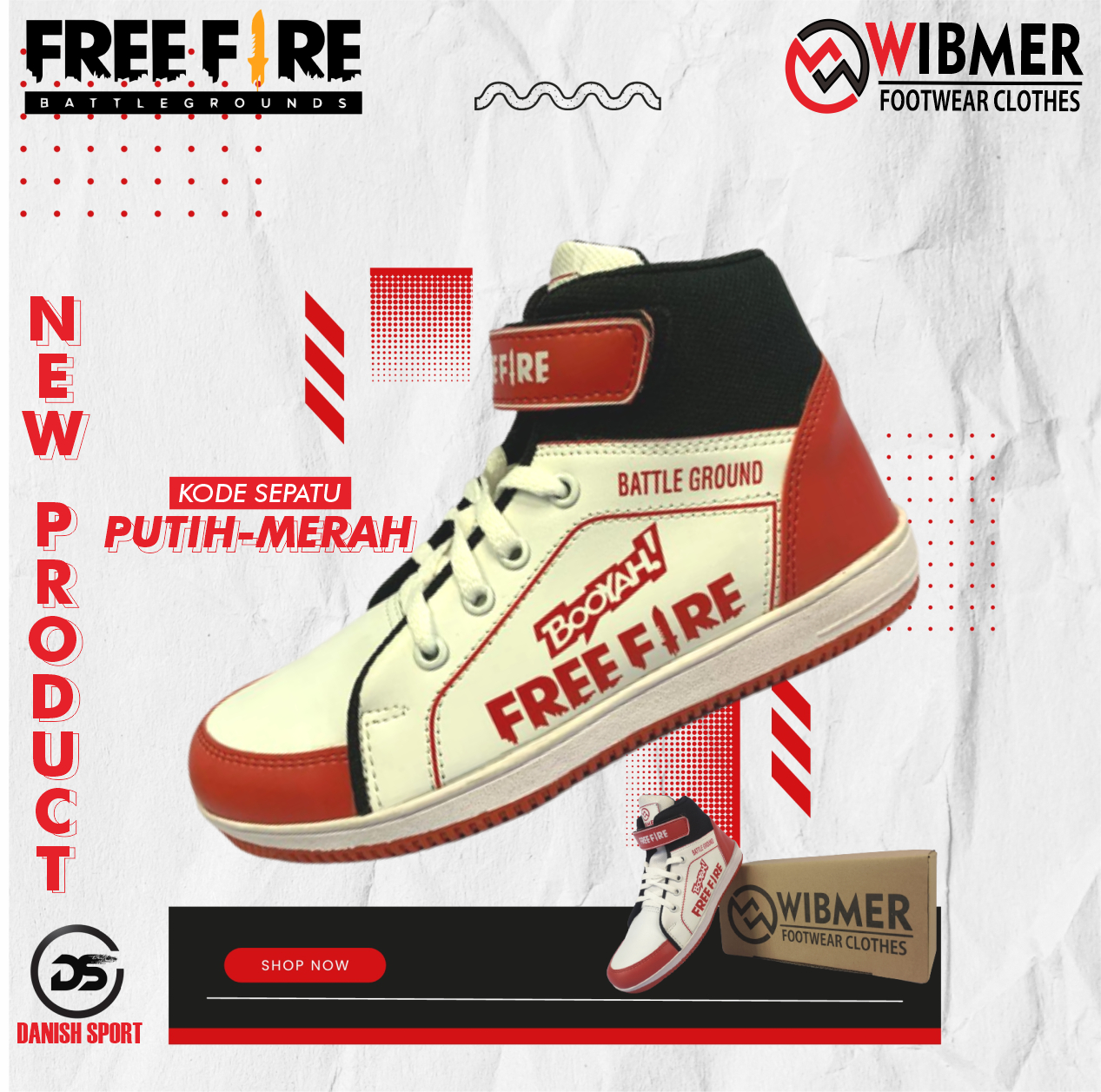 SEPATU FREE FIRE ANAK TK / SEPATU FF ANAK TK / SEPATU BOOT FREE FIRE ...