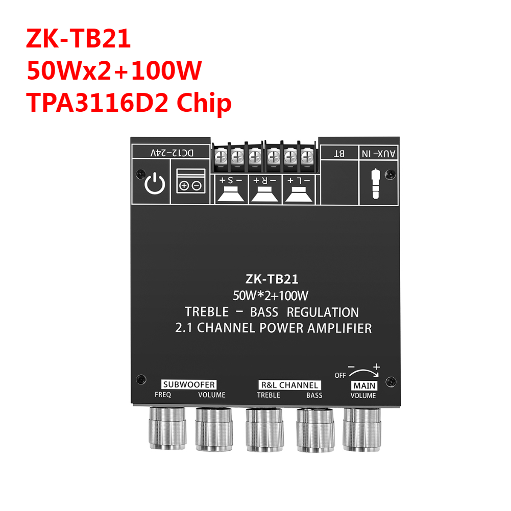 ZK-TB21 ZK-MT21, 50W X 2 Bluetooth 5.0 papan Amplifier Digital ...