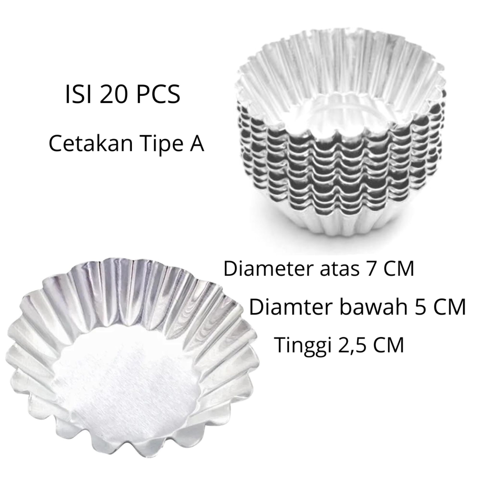 Cetakan Pie Aluminium Tipe A Isi 20 | Lazada Indonesia