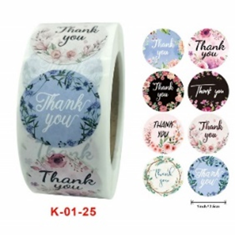 Stiker Label Sticker Kado Ucapan Thank You Terima Kasih Per Roll ...