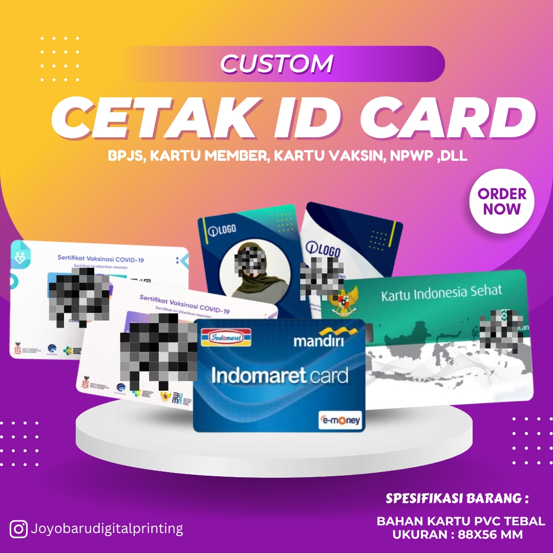 CETAK ID CARD CUSTOM , ID CARD MEMBER, ID CARD KARYAWAN, KARTU PELAJAR ...