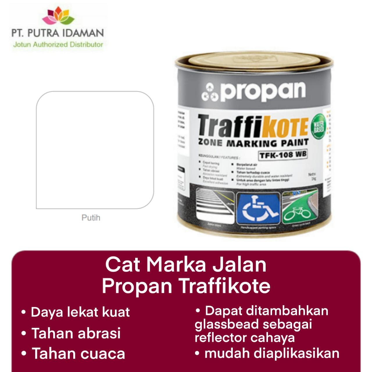 CAT MARKA JALAN PROPAN TRAFFIKOTE WATERBASED WHITE 2.5KG & 20KG - TFK ...