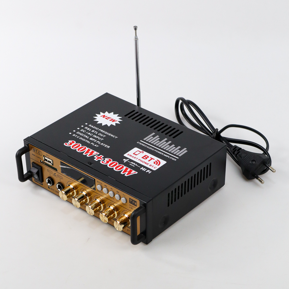 Ampli Amplifier Bluetooth Stereo Karaoke + Mp3 player + FM Radio Power ...