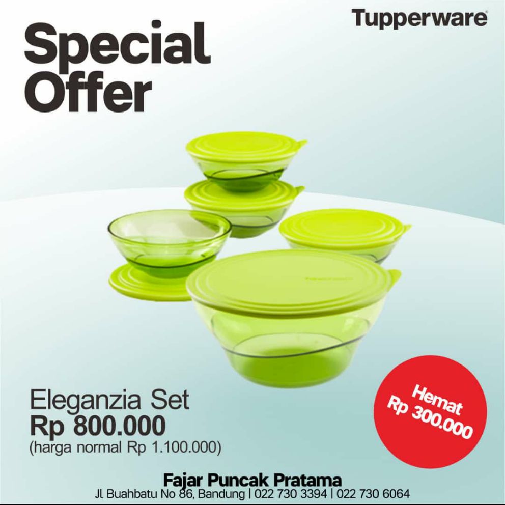 Eleganzia Set Tupperware - Wadah saji Tupperware - tupperware hijau ...