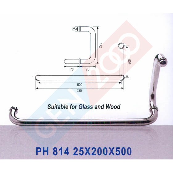Towel Handle Bar Handel Pintu Shower Dekkson PH EL814 20 X 50 Cm Handel ...