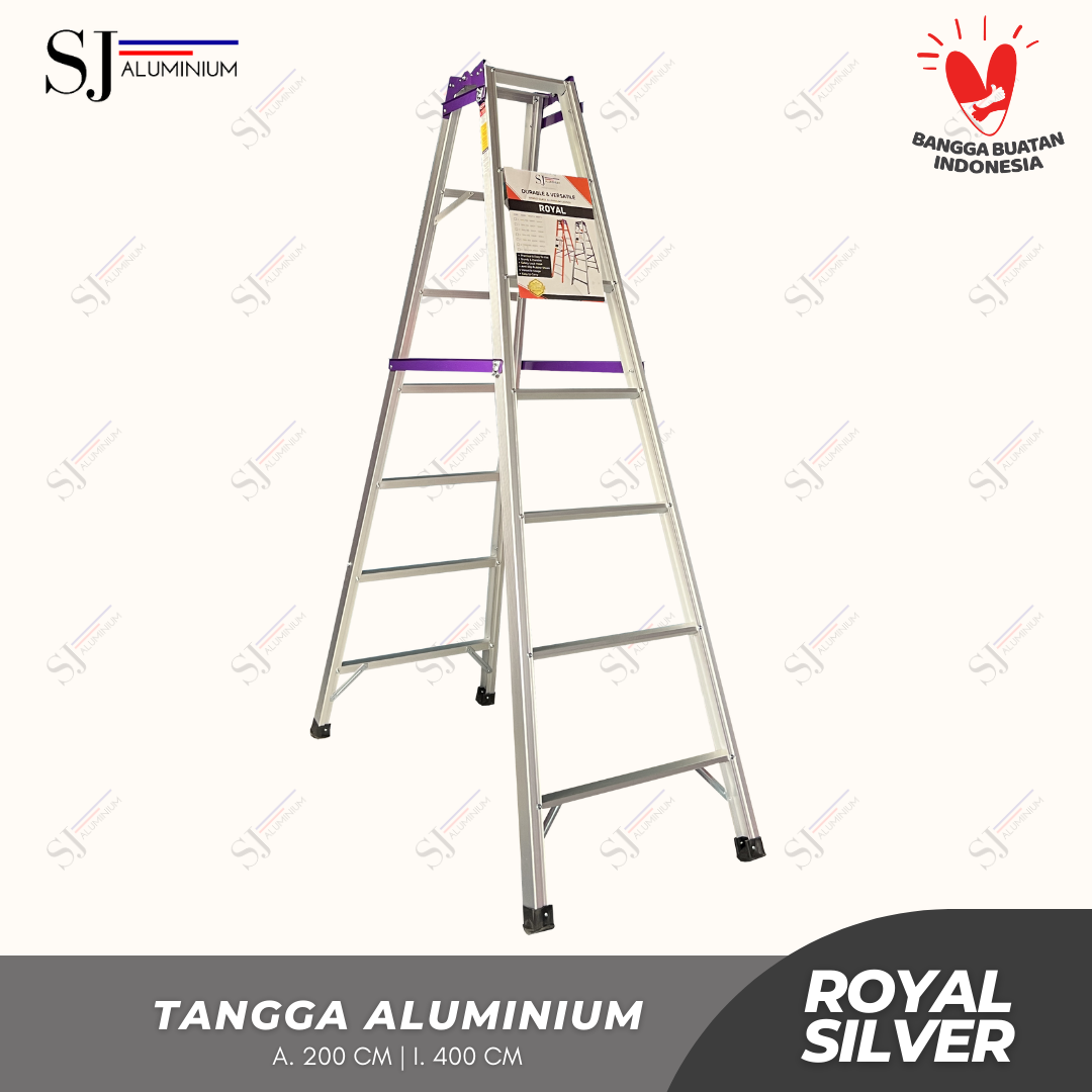 ROYAL - Tangga Lipat Aluminium 2 Meter / 200 CM Silver - Jumbo ...