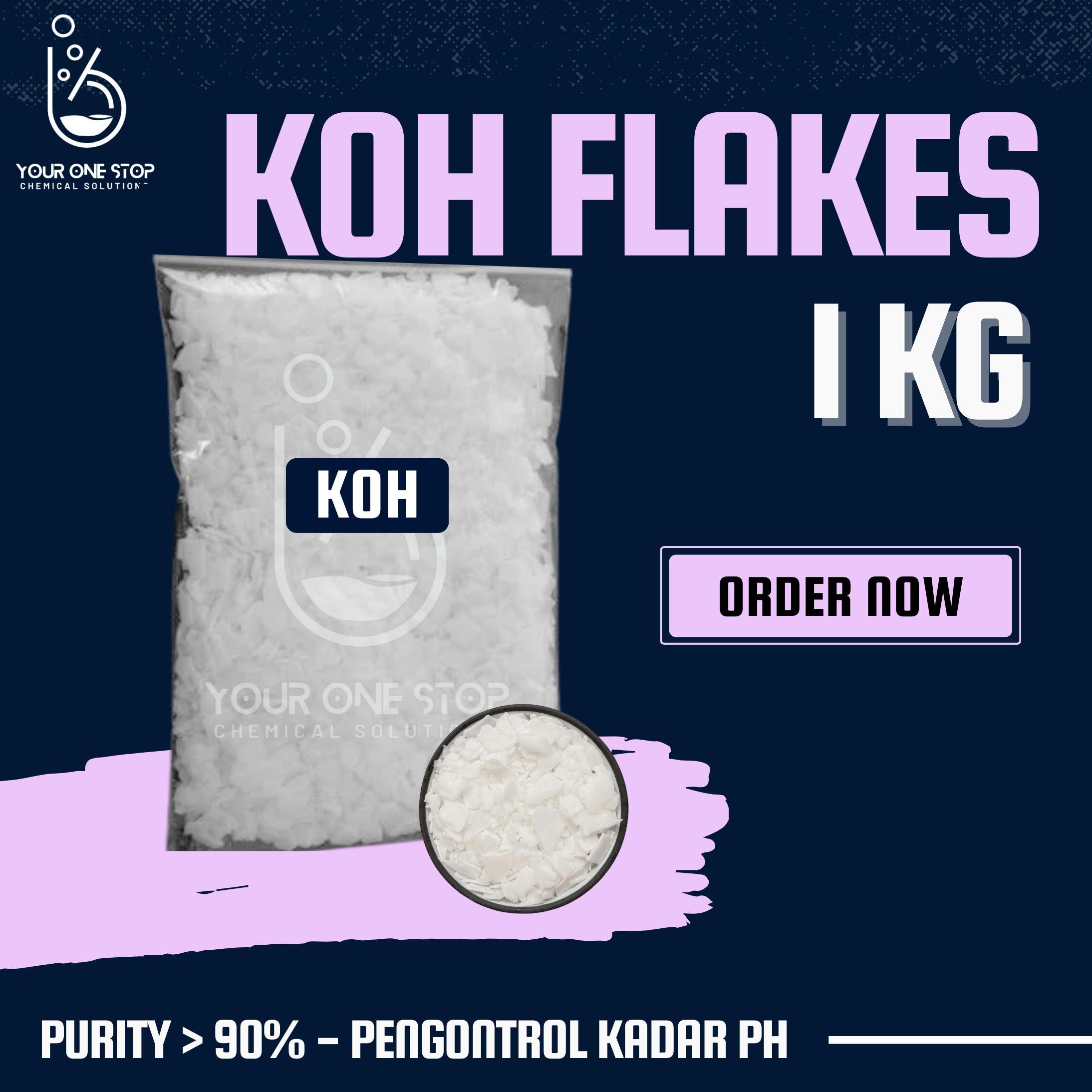 KOH 1 Kg - Kalium Hidroksida - Pengatur PH dan Pembuatan Sabun - Bahan Hidroponik | Lazada Indonesia