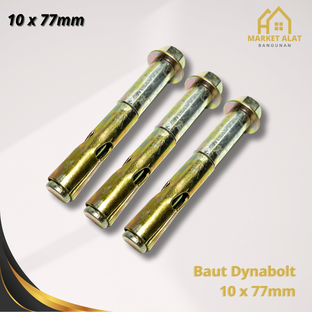 Dynabolt 10 x 77 mm / Dinabolt 10mm x 77mm / Baut Tanam Tembok / Anchor ...