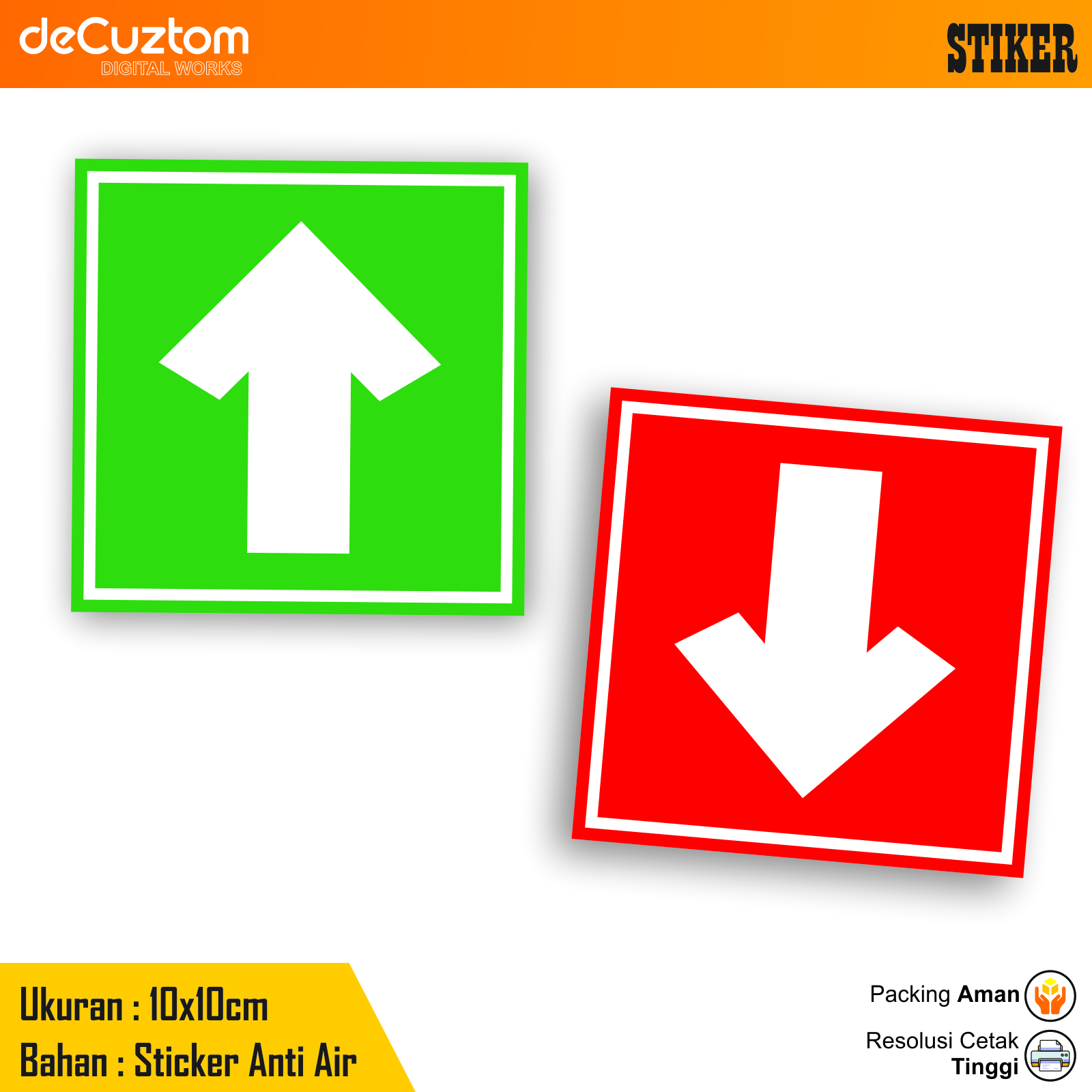 Stiker Arah Panah ( Sticker 1SET - 2PC ) / Stiker Naik Turun / Stiker ...