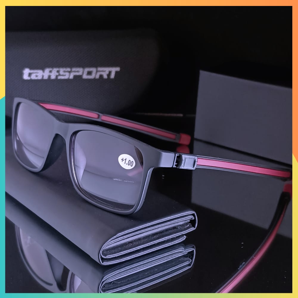 Kacamata Baca Dan Jalan Pria Sporty Magnet Lensa Hitam Gradien Kaca ...