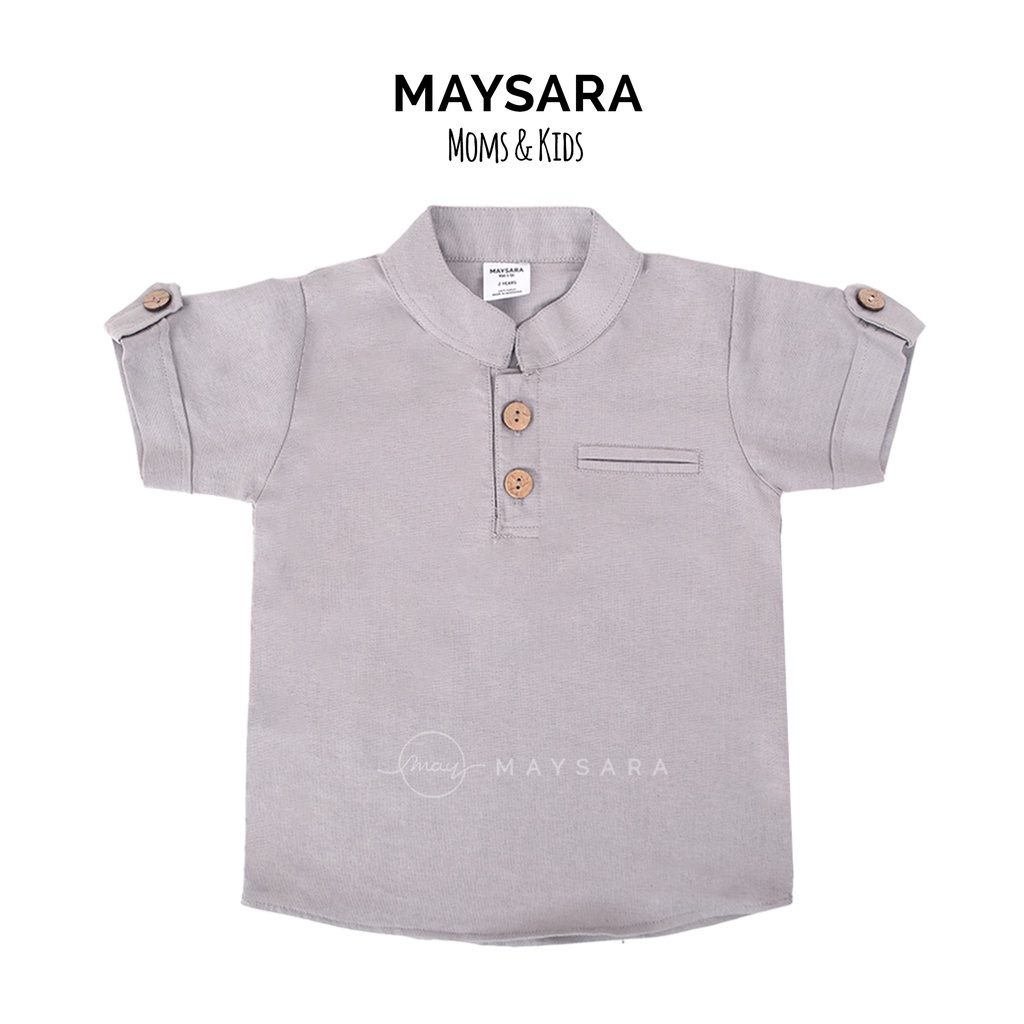 Kemeja Anak Laki Laki Lengan Pendek Koko Linen Wafa series Kancing Usia ...