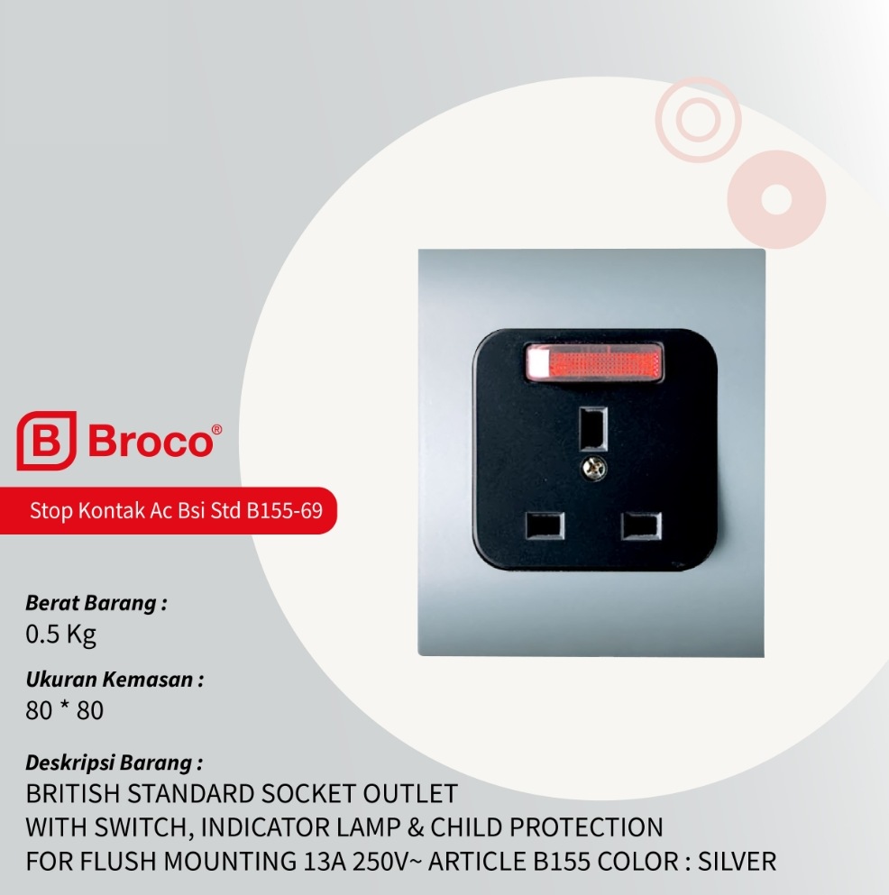 BROCO INTEGRA Stop Kontak AC BSI Standard B155-69 | Lazada Indonesia