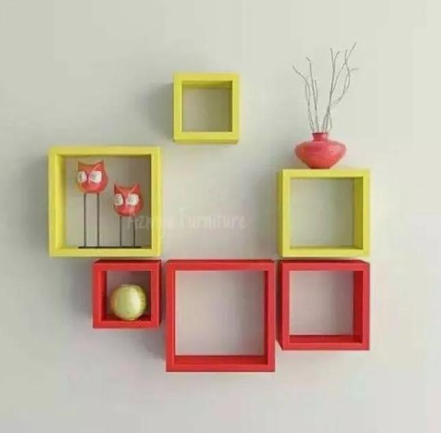 Rak Dinding Tempel Kayu Dekorasi Hiasan Ruangan Tamu Dan Kamar 3 Layer ...