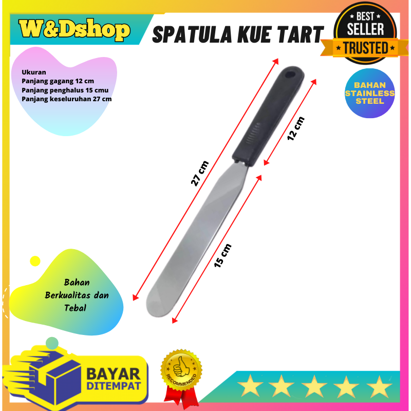 COD Spatula Kue Tart Stainless Steel Ukuran 15 - Spatula Cake Ulang ...