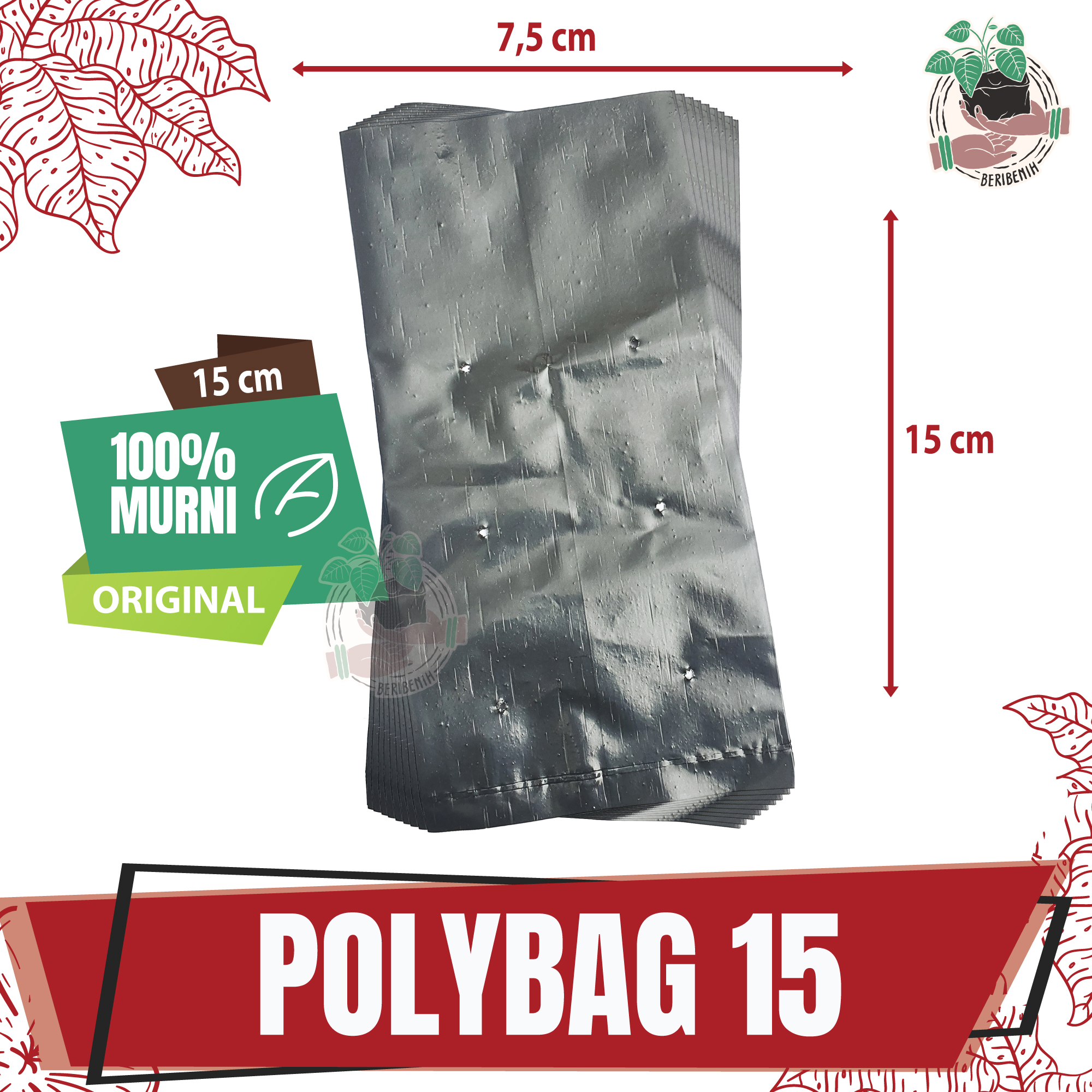 Plastik Polybag Ukuran 15cm isi 10 Lembar Polibag Polibek Tanaman ...