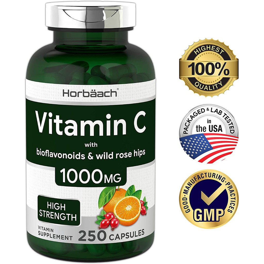 (BISA COD) Horbaach Vitamin C 1000mg isi 250 kapsul USA ORIGINAL ...