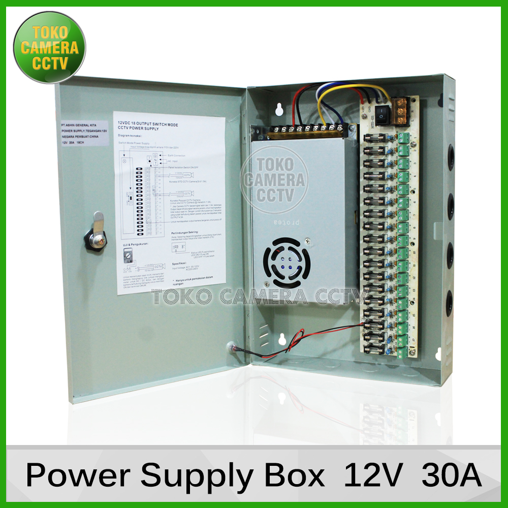 Power Supply CCTV Box 12V 30A - 18 Channel | Lazada Indonesia