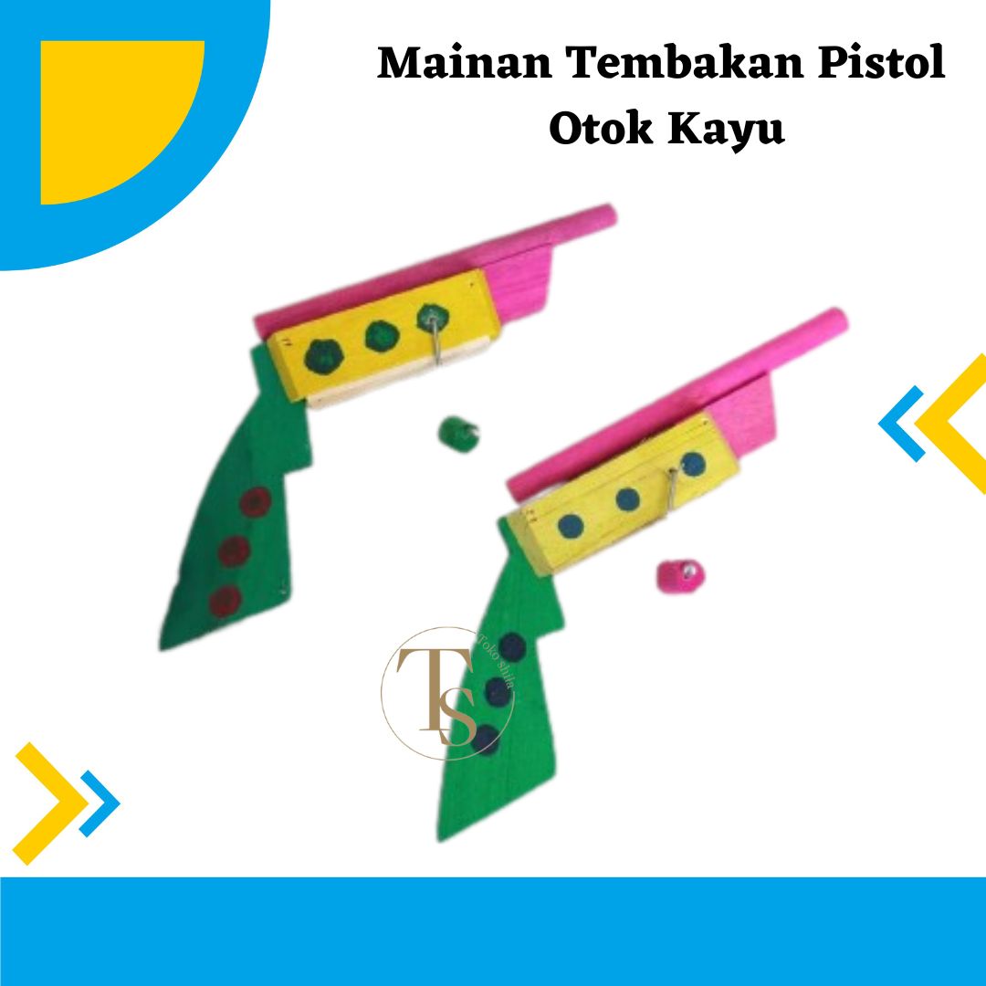 Mainan Anak Tembakan Pistol Kayu, Mainan Tradisional Otok Otok Pistol ...