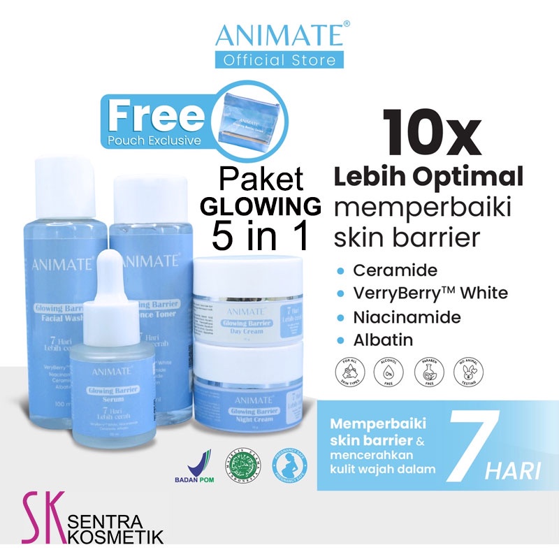 ANIMATE Paket Glowing 5in1 Barrier Skin Repair Series 5 in 1 | Lazada ...