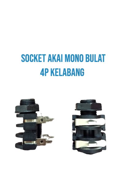 SOCKET AKAI MONO BULAT 4P KELABANG BIASA 2 PIN SOCKET MIC | Lazada ...
