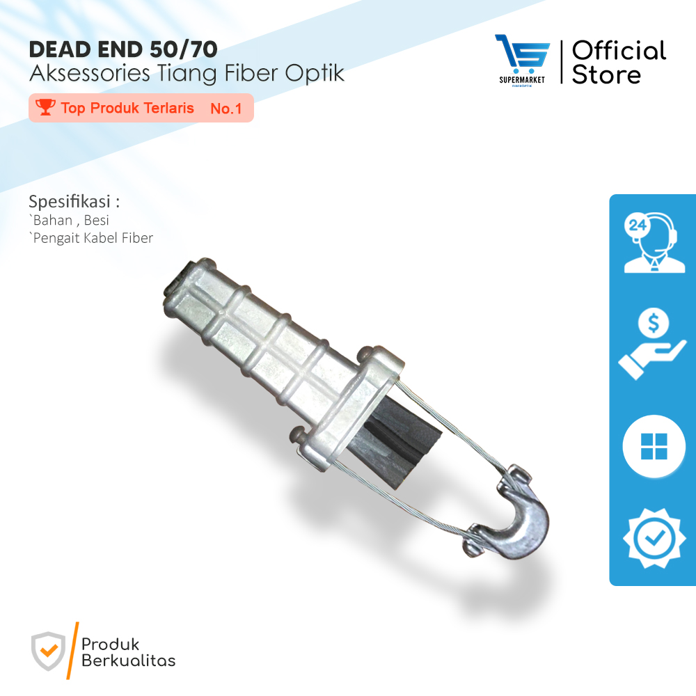 Klem Lidah Buaya 50 70 Dead End Clamp 50-70 kabel Fiber Optik PLN ...