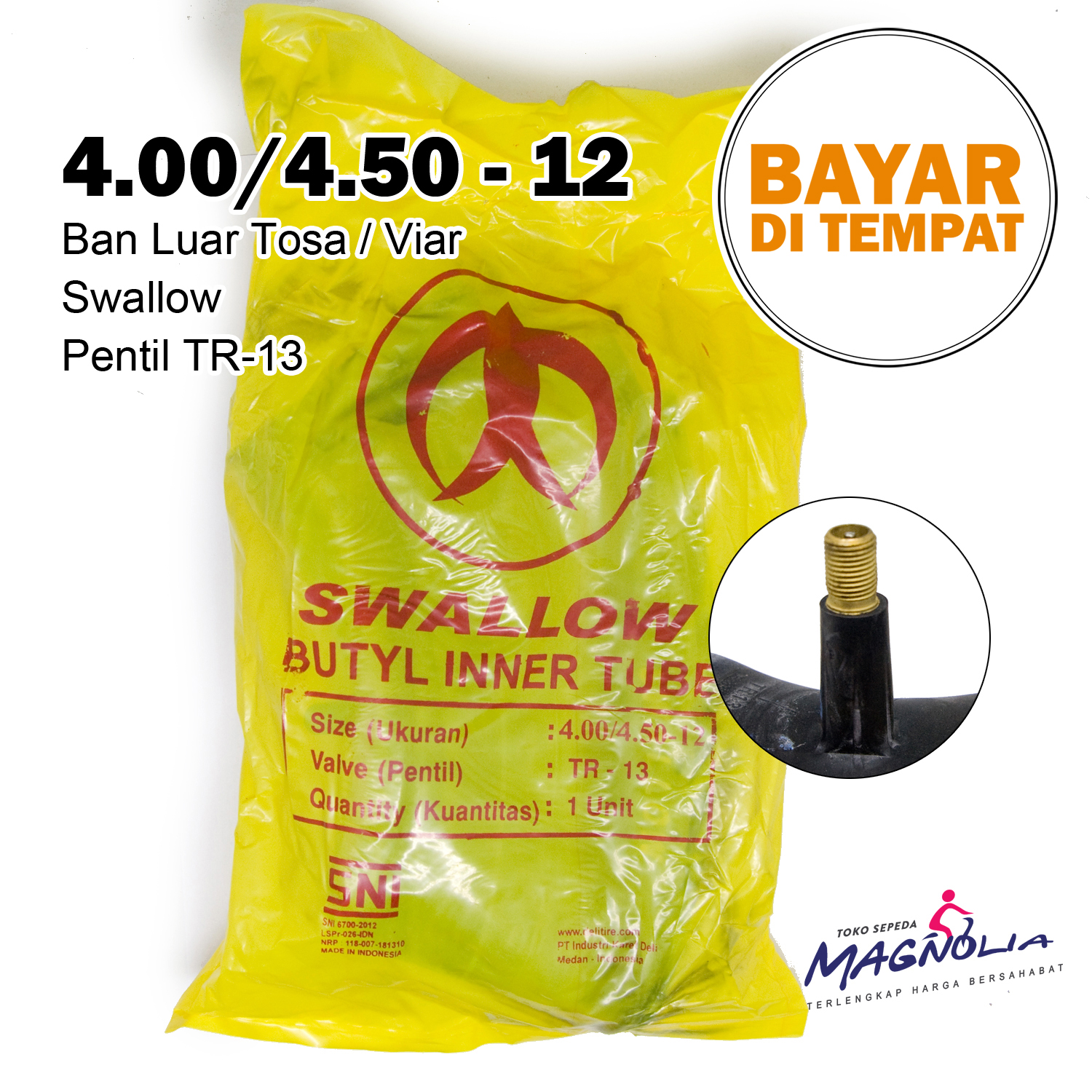 Ban Dalam Motor Roda Tiga Viar Tossa Kaisar Nozomi 4.00-4.50 Ring12 ...