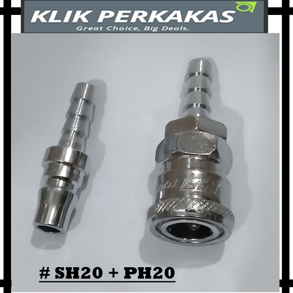 IWA TOOLS Quick Coupler Nepel Sambungan Selang Angin Kompresor SH20 Dan PH20 Set Fitting SH 20 ...