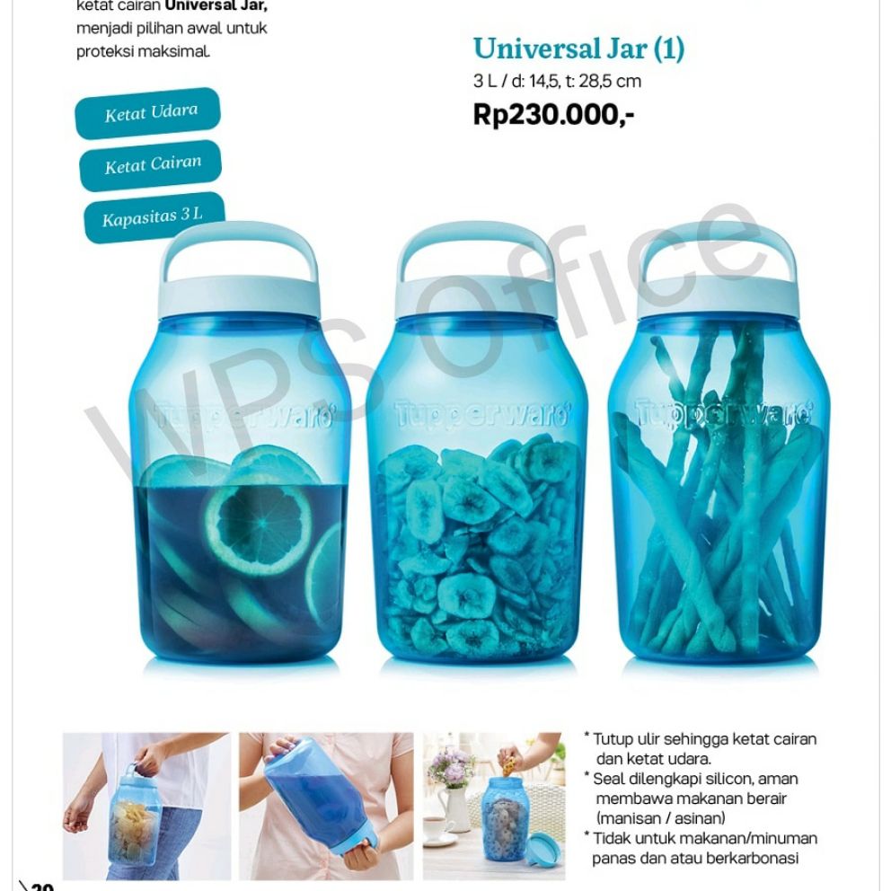 Oktober Universal Jar 3L Biru Tupperware - Toples Besar Tupperware ...