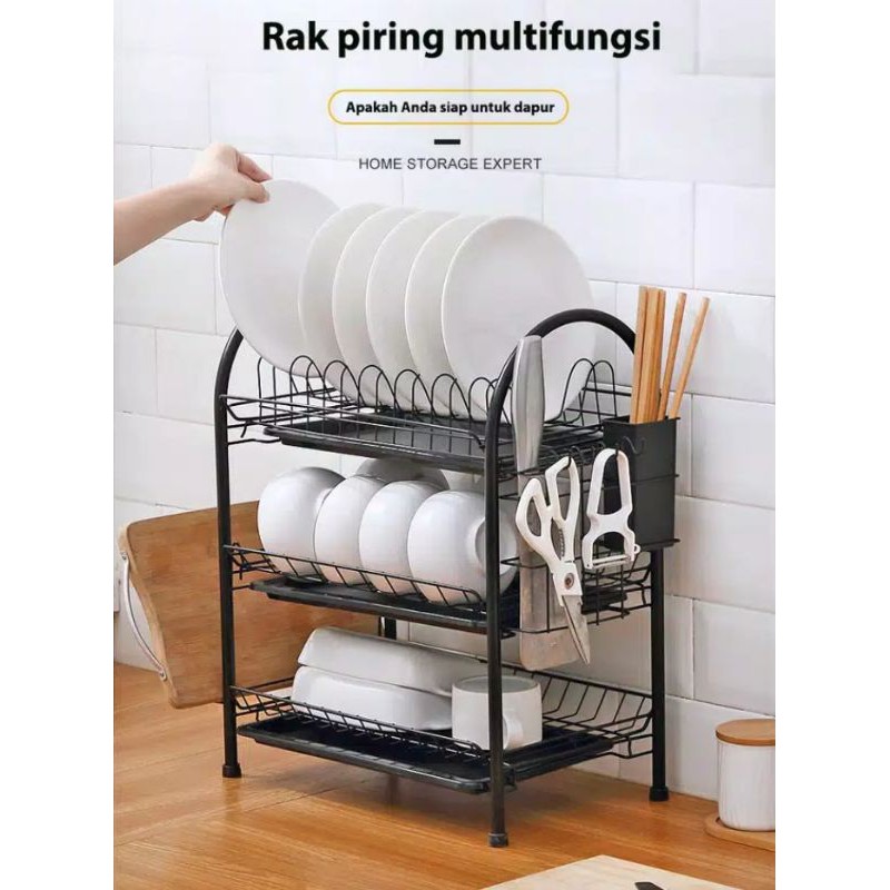 Rak Piring 2 Susun Dan 3 Susun Stainless / Rak Piring Tingkat / Rak ...