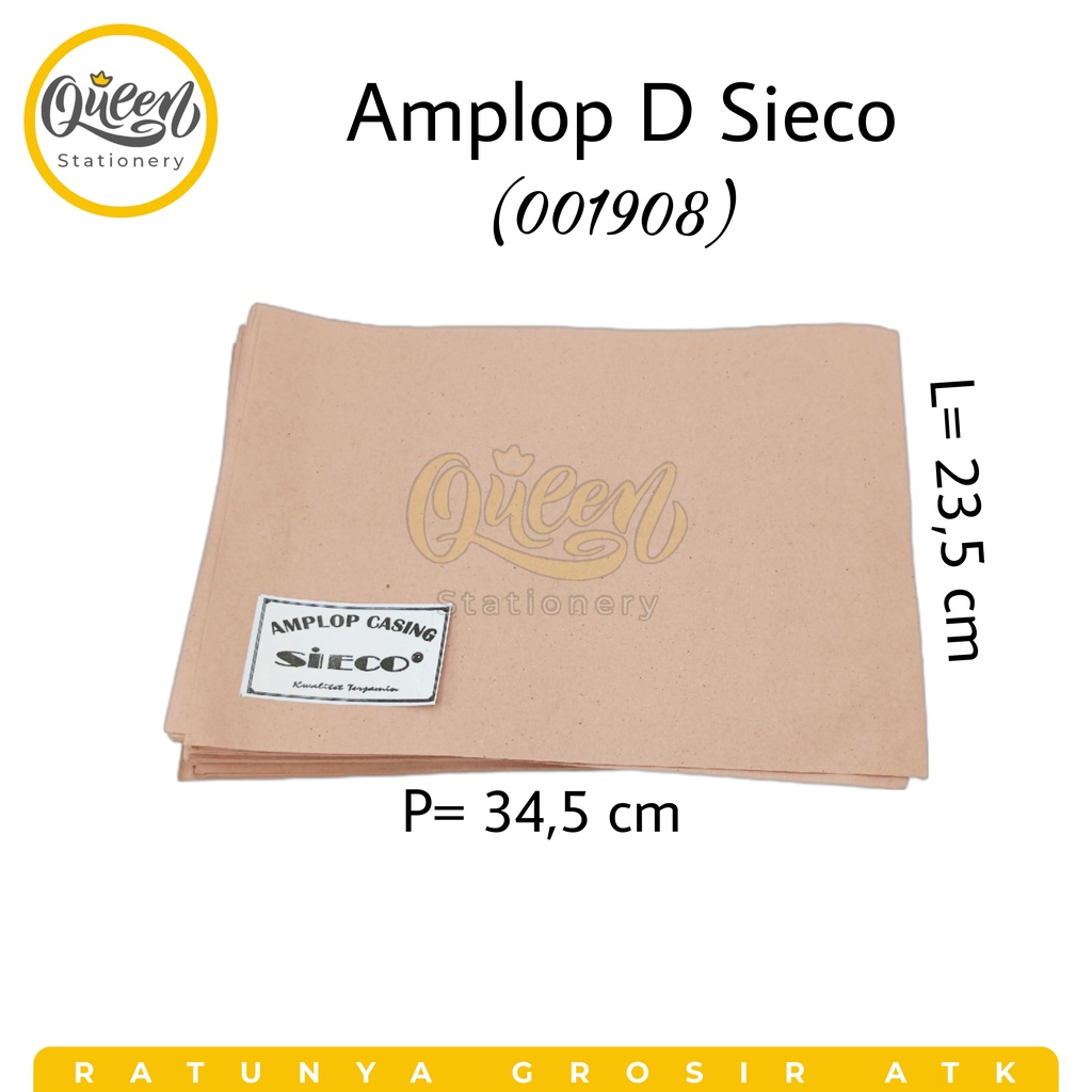 1 PAK (100 LEMBAR) AMPLOP CASING D SIECO (001908) - AMPLOP COKLAT ...