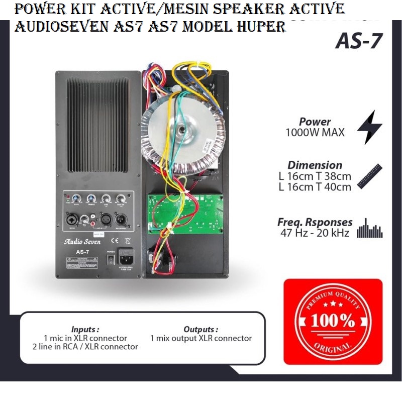 power kit active/mesin speaker Active Audioseven As7 AS7 model Huper ...