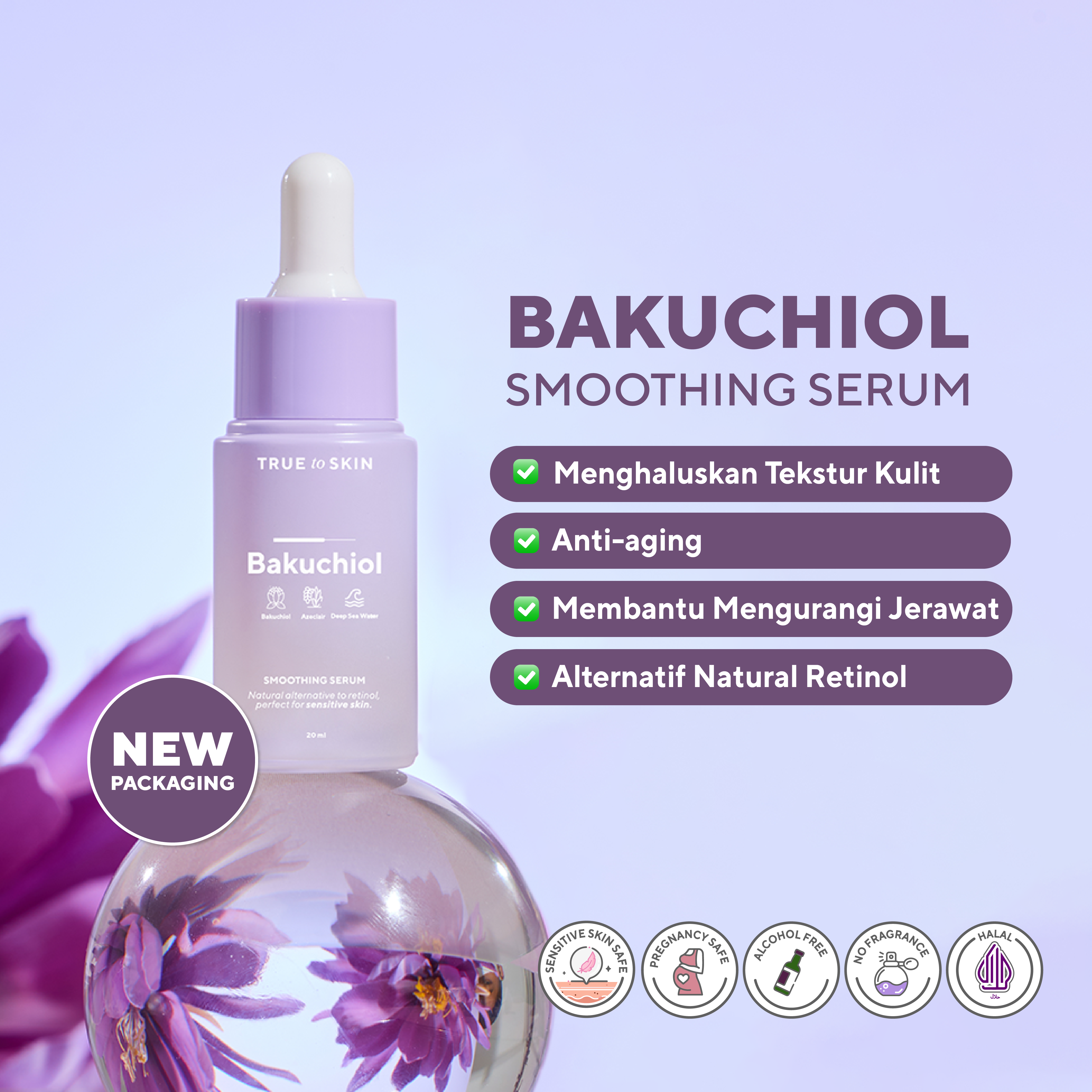 True to Skin Bakuchiol Skin Smoothing Serum - Tekstur Kulit, Mengatasi ...