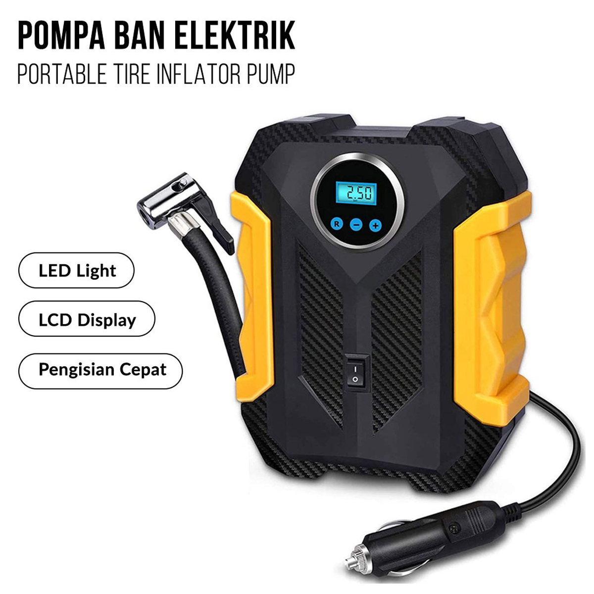 Pompa Mobil Elektrik Portable 12V - Pompa Elektric Serbaguna Digital ...