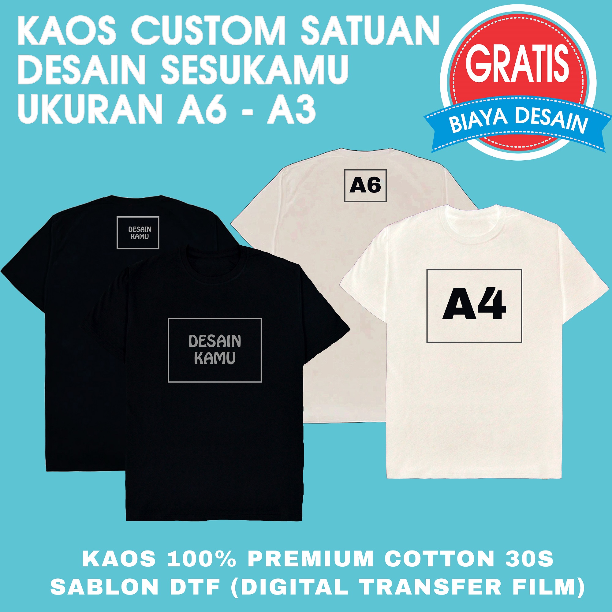 Custom Kaos Gratis desain bisa pakai Foto Sendiri atau Request gambar Sesukamu | Lazada Indonesia
