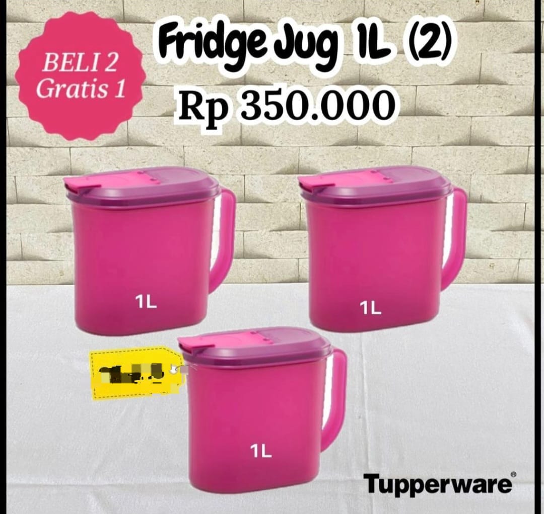 Tupperware Fridge Jug 1L dapat 3pcs, Teko Pink tupperware | Lazada Indonesia