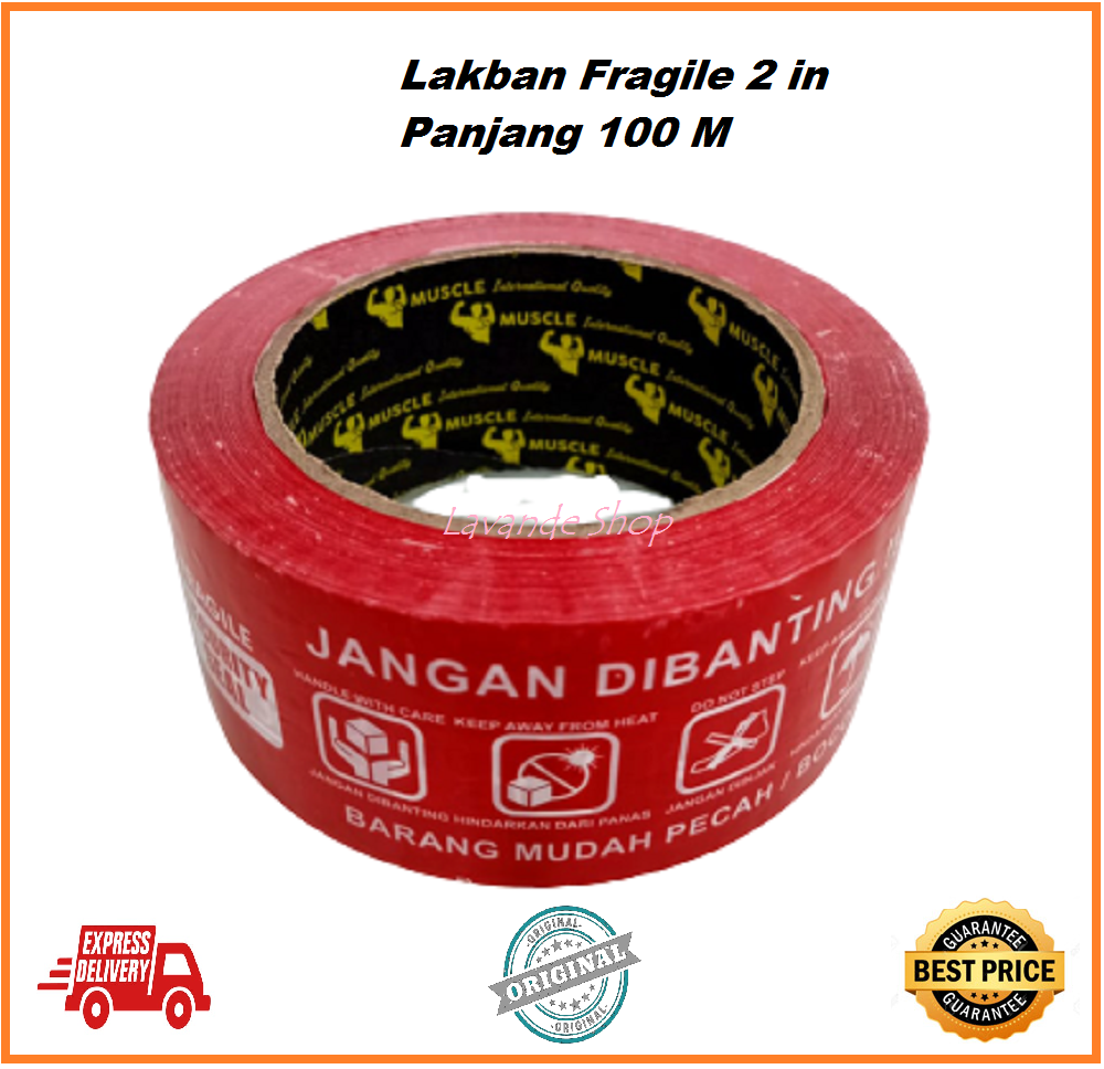 LAKBAN FRAGILE / LAKBAN FRAGILE 2IN 100 METER MERAH / LAKBAN FRAGILE ...
